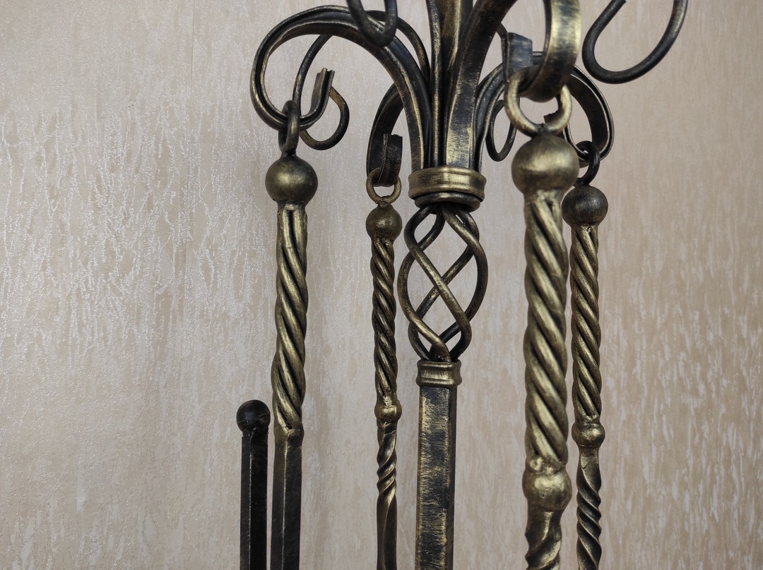 Forged Fireplace Tools Set, Fireplace Poker, Fireplace Tongs, Shovel ...