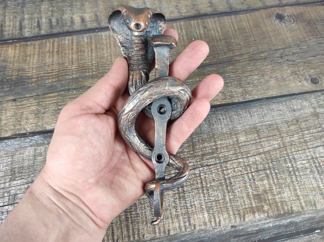 The Big Cobra on the Hook Handmade Wall Hook Iron Hook, Metal Hook, for ...