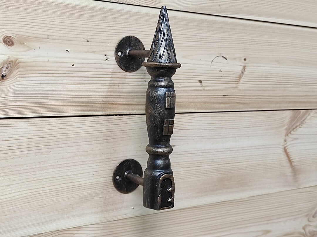 Forged Iron Door Handle, Castle Handle, Wrought Iron Handle, Hand ...