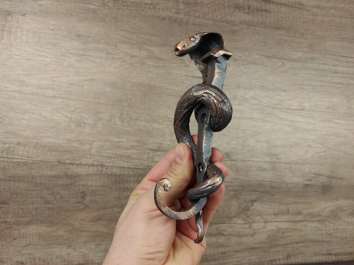 The Big Cobra on the Hook Handmade Wall Hook Iron Hook Metal - Etsy