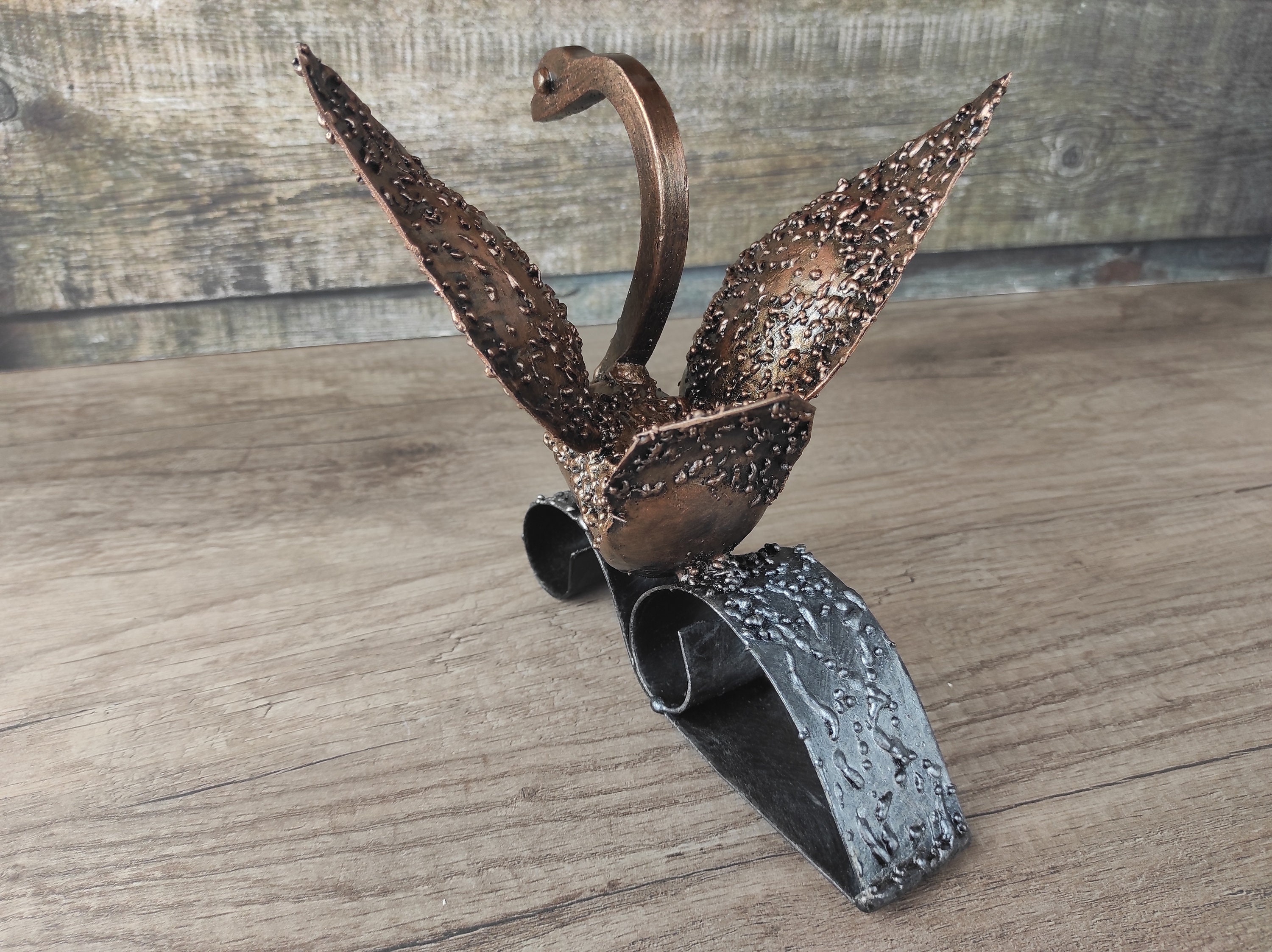 Metal swan on a wave Metal animal Forged swan Iron swan | Etsy