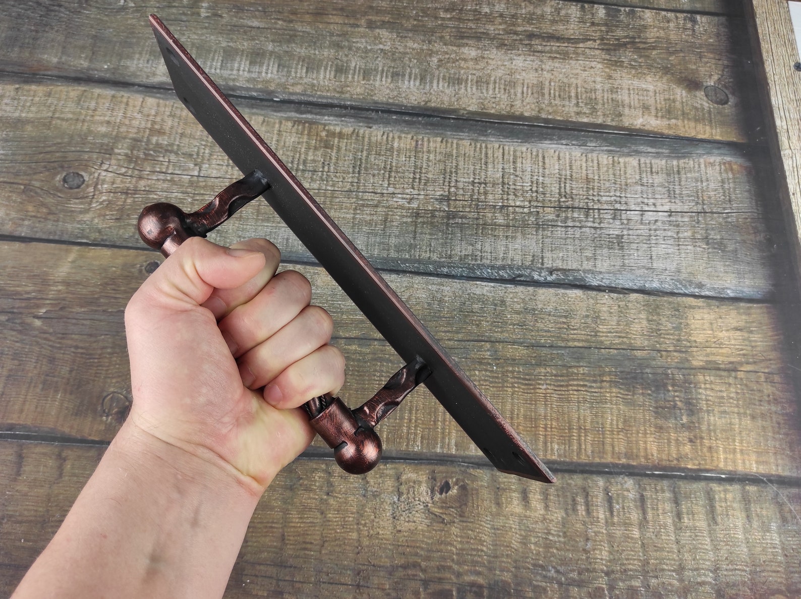 Black Pull Handle Handle Plate Black Iron Pull Hand Forged | Etsy