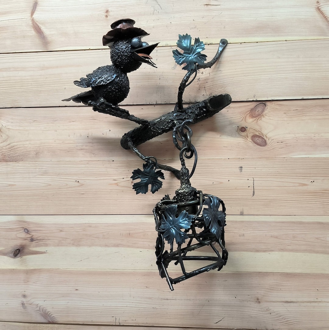 Handmade Raven Wall Lamp: Whimsical Bird Light - Etsy