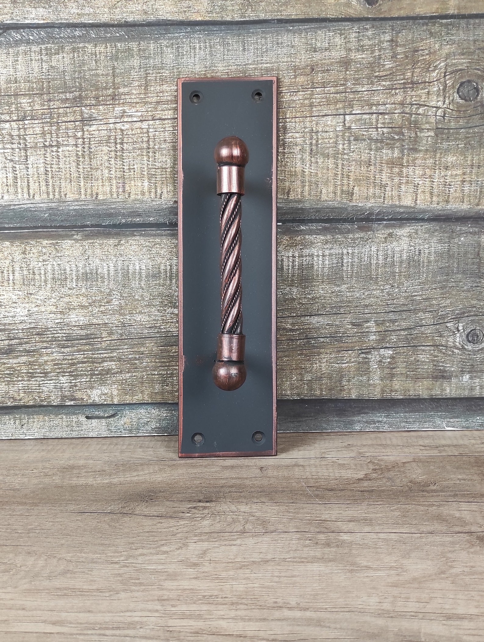 Black Pull Handle Handle Plate Black Iron Pull Hand Forged | Etsy