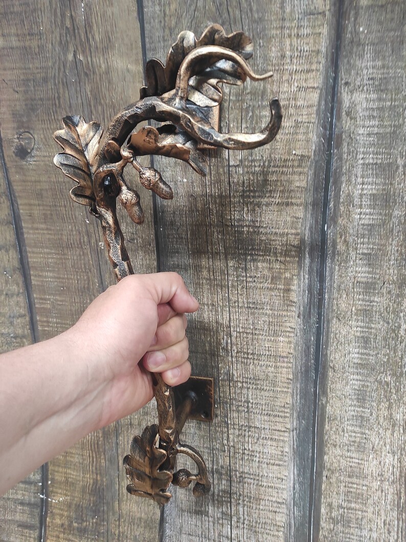 Door Handle Wrought Iron Handle Hand Forged Handle Front - Etsy