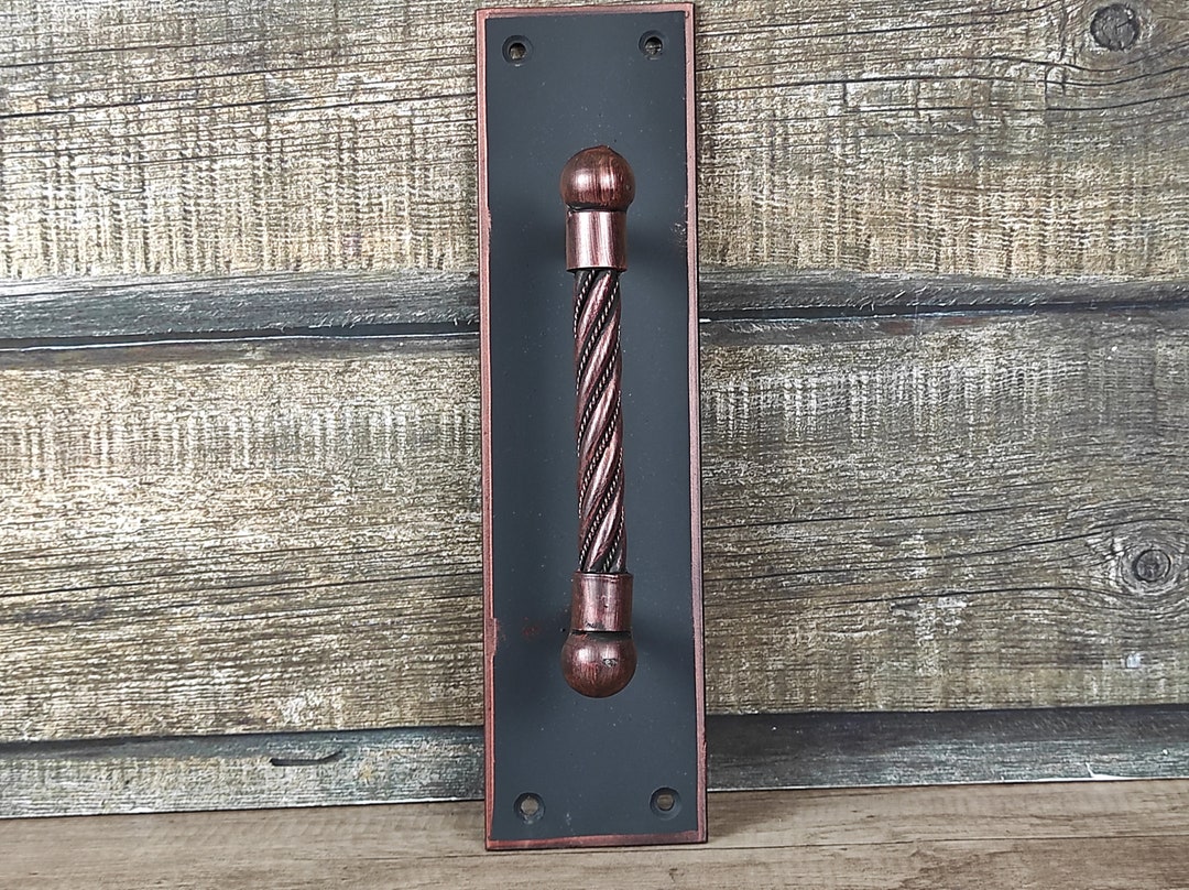 Black Pull Handle Handle Plate Black Iron Pull Hand Forged Handle ...