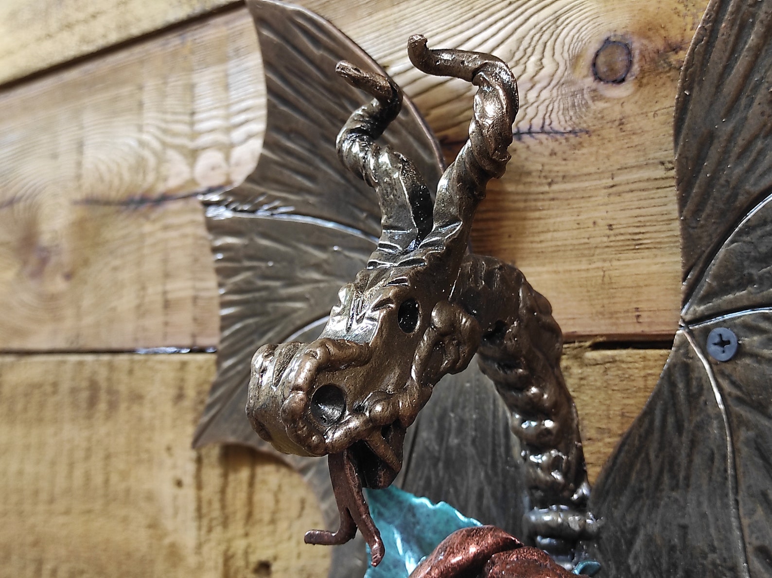 Hand Forged Dragon Door Handle: Wrought Iron Barn Door Decor - Etsy