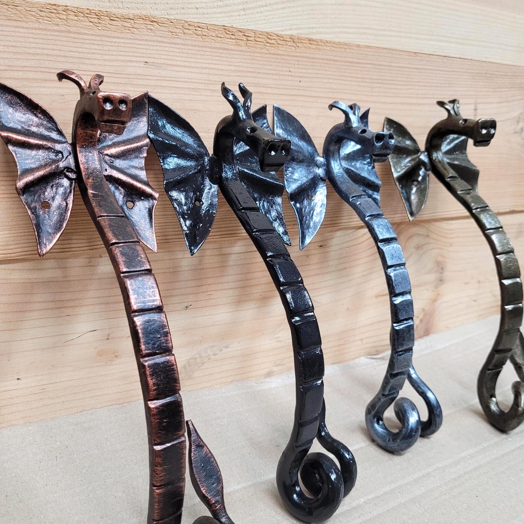 Hand Forged Dragon Pull – Fantasy Metal Hardware – Rustic Medieval ...