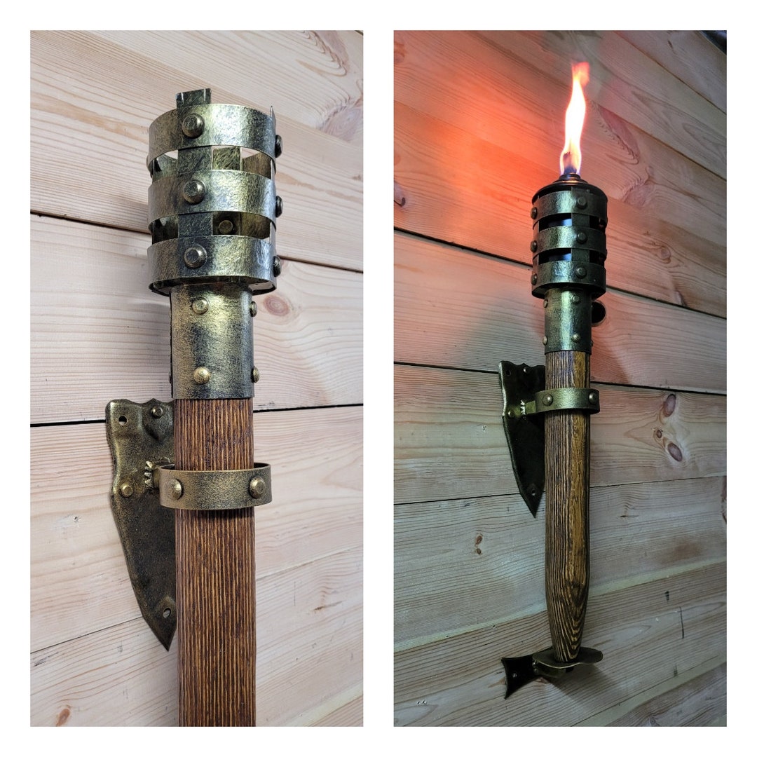 Flaming Torch Wall Candleholders Vikings Flame Wall Sconce - Etsy