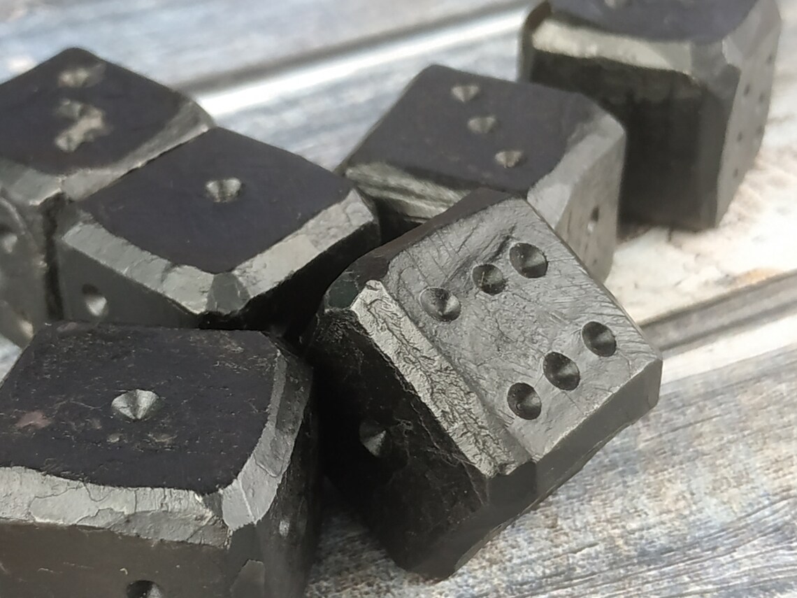 Metal Dice Forged Bones Forged Gifts Iron Jewelry | Etsy