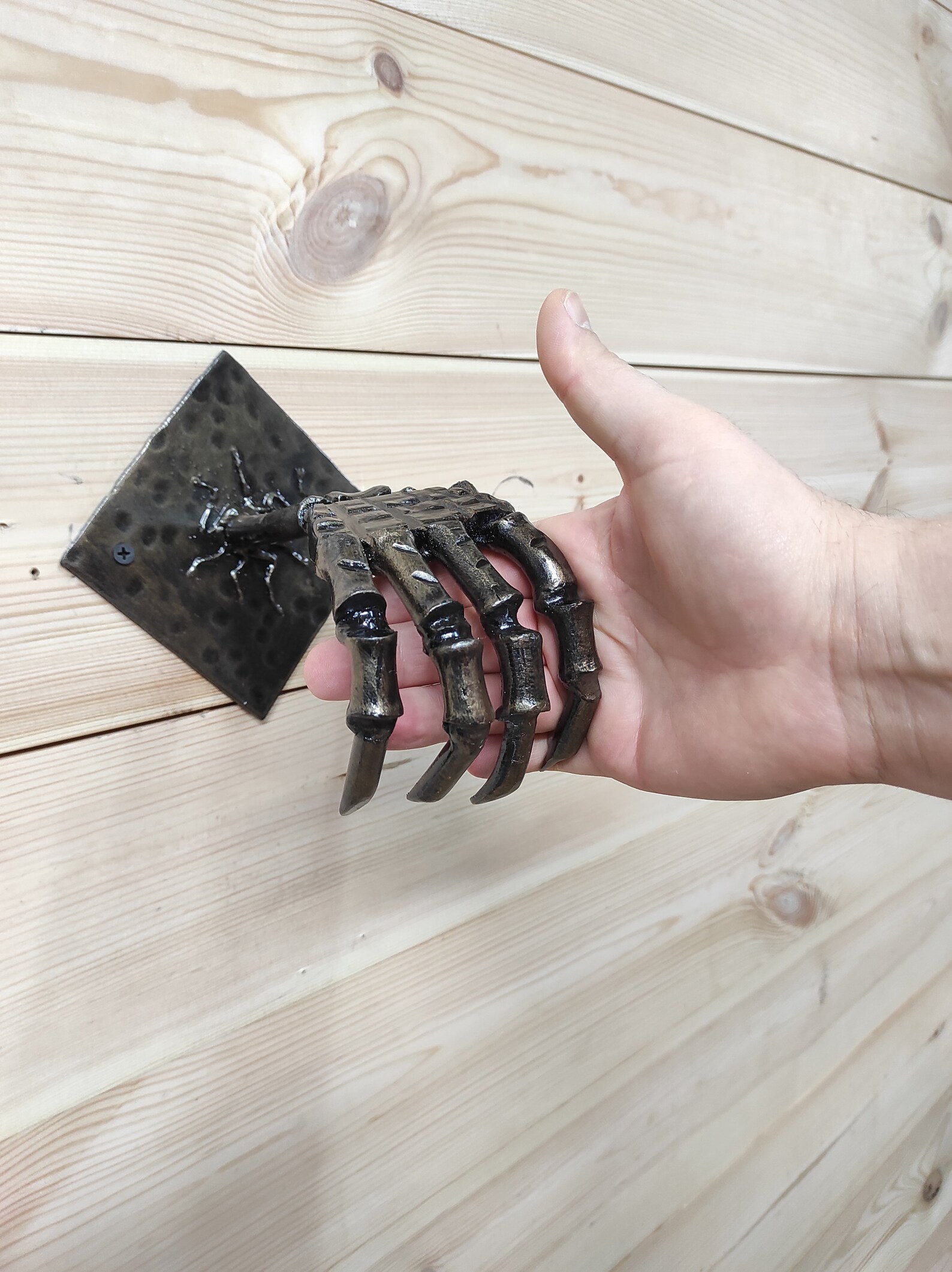 Door Handle Skeleton Hand Metal Door Pull Original Door | Etsy