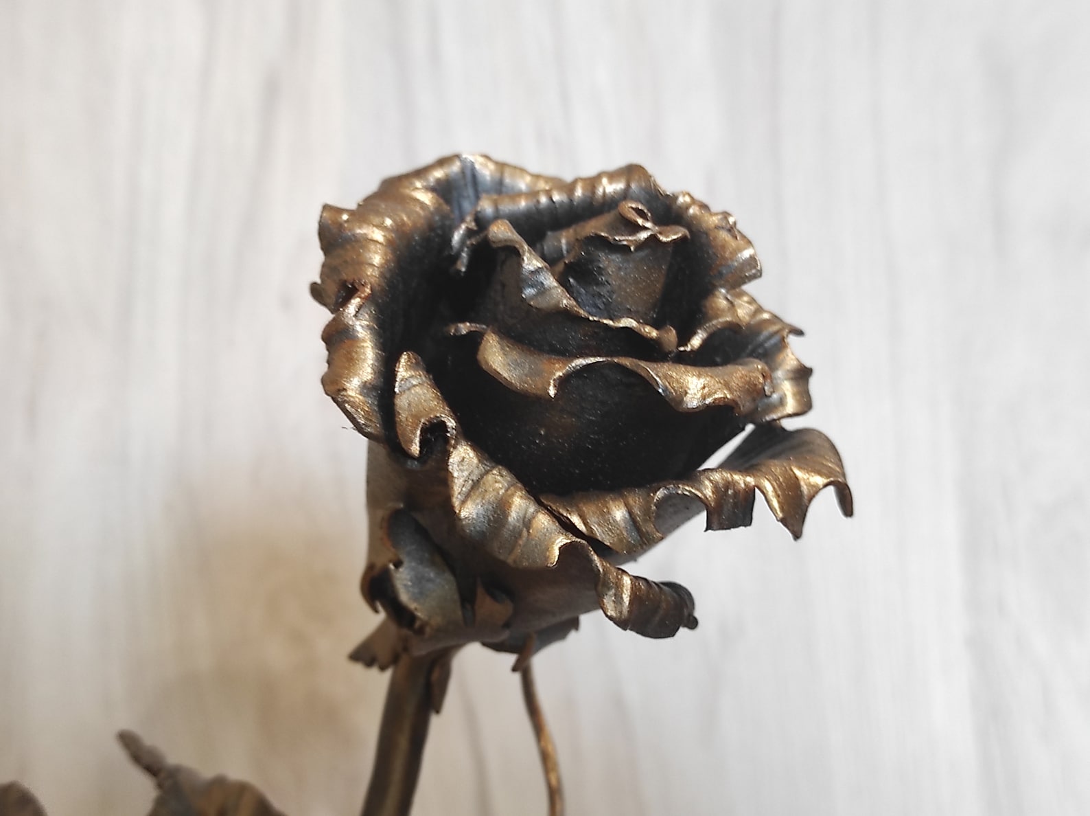 Metal rose iron rose. Steel rose iron rose on a stand | Etsy