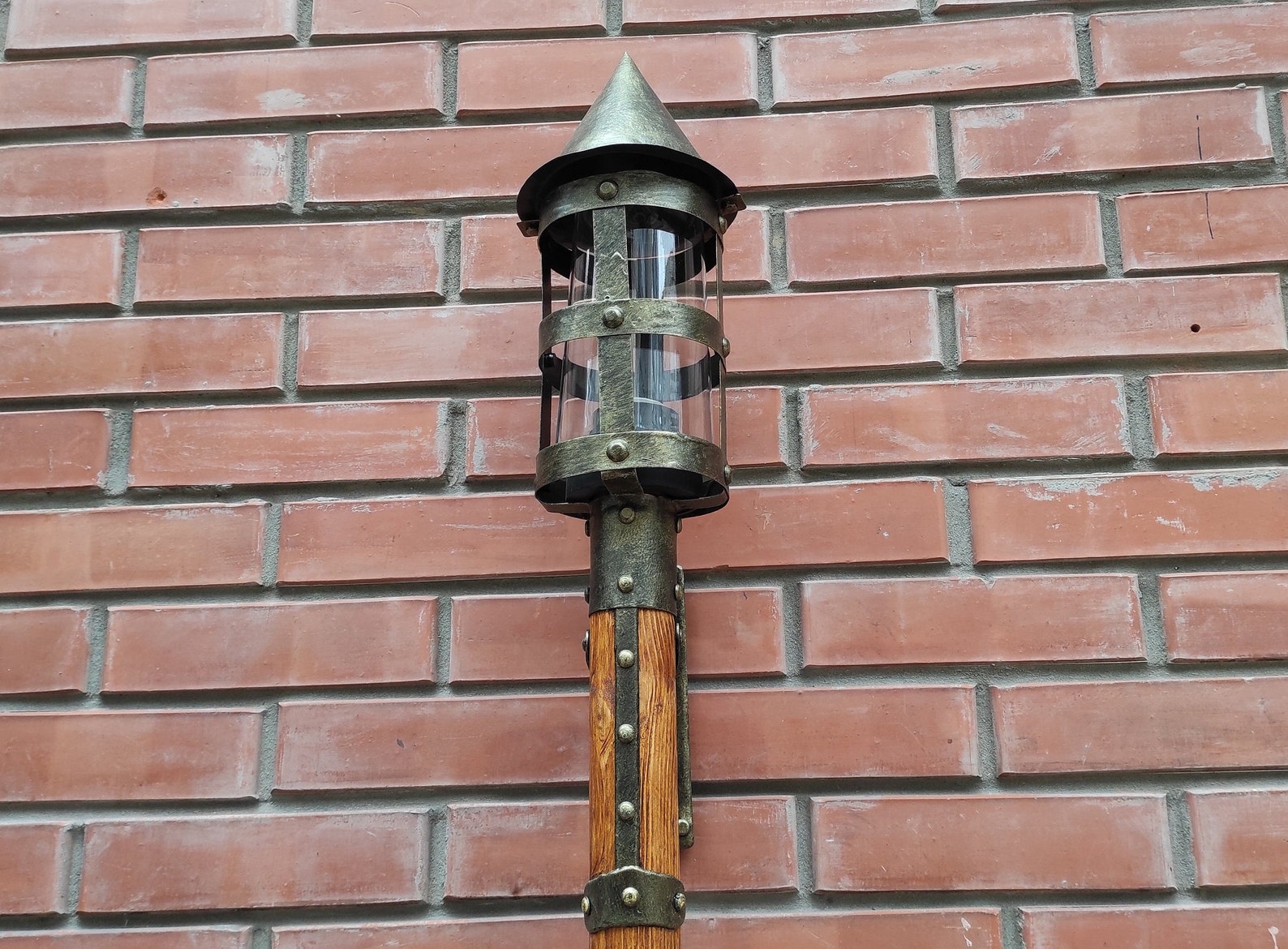 Wall Sconce Torch With a Wooden Handle in Medieval, Viking Style, Wall ...