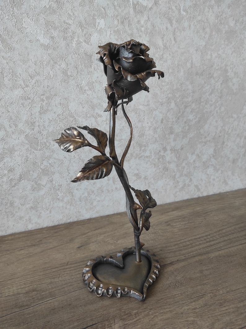 Metal Rose Iron Rose. Steel Rose Iron Rose on a Stand - Etsy
