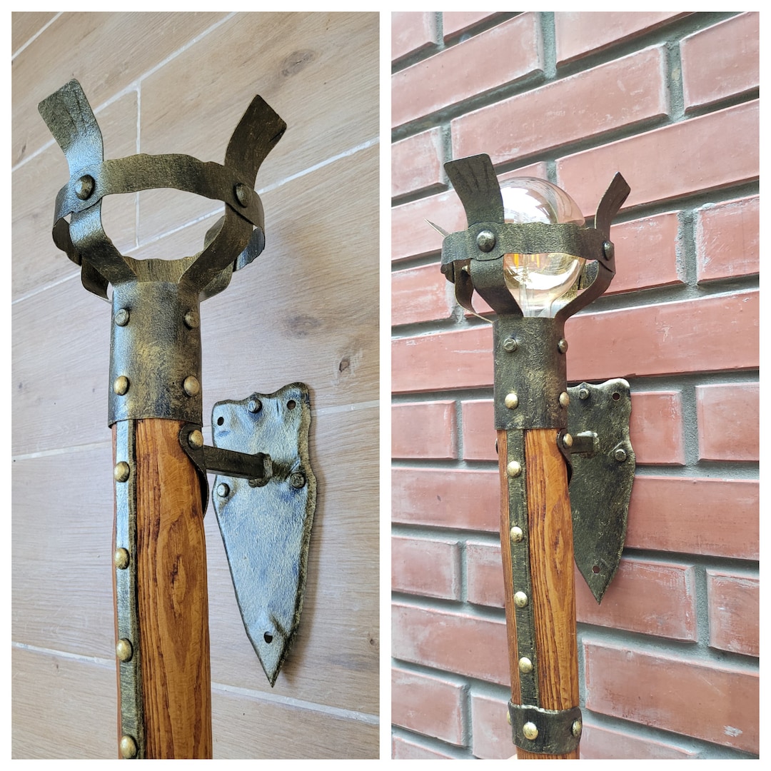 Medieval Sconce Torch, Wall Light, Wall Lantern, Viking Sconce Torch ...