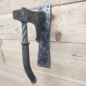 Forged Iron Axe Door Handle: Viking Barn Door Pull - Etsy