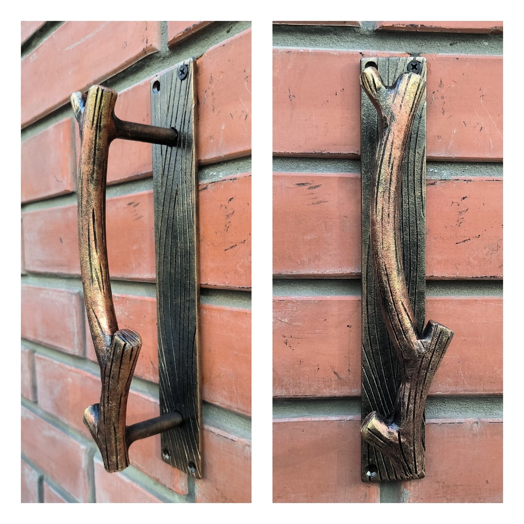 Door Handle A Branch , Barn Door Handle, Iron Door Pull, Unique ...