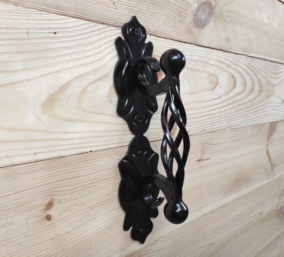 Door Handle Black Metal Door Handle Barn Door Handle Forged - Etsy