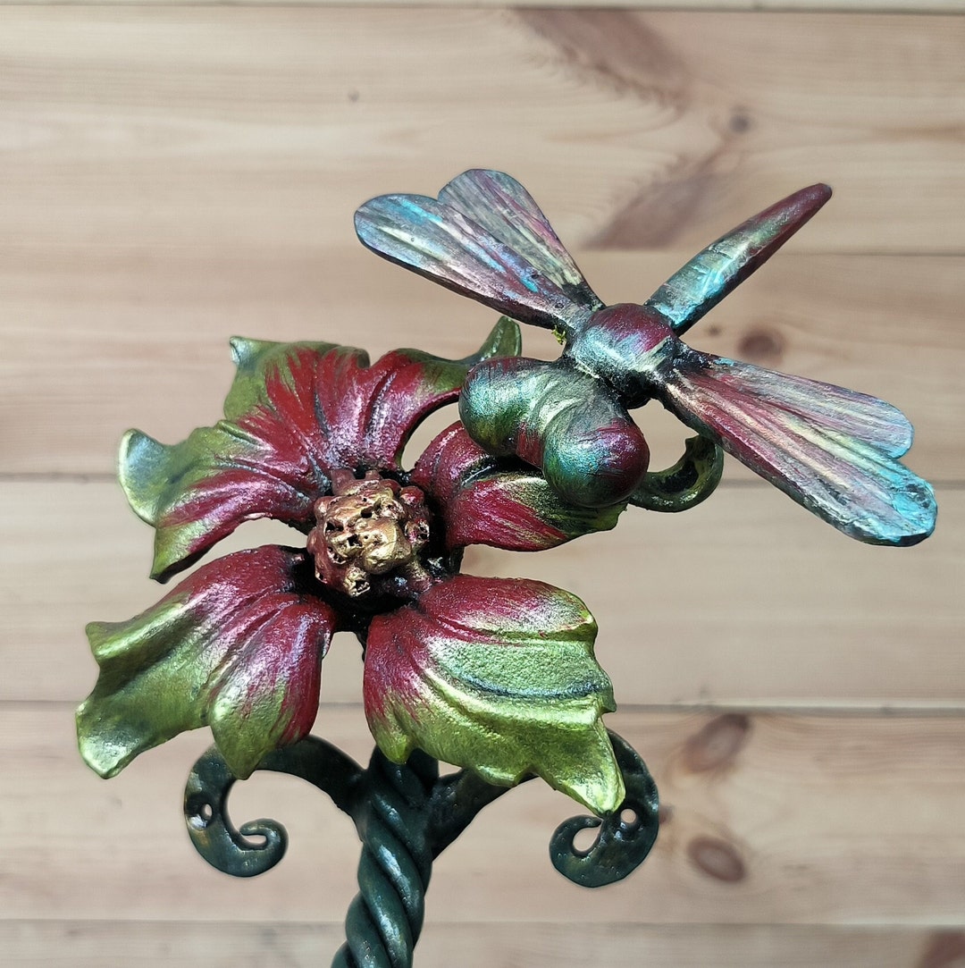 Hand Forged Flower Door Handle: Wrought Iron Barn Decor - Etsy