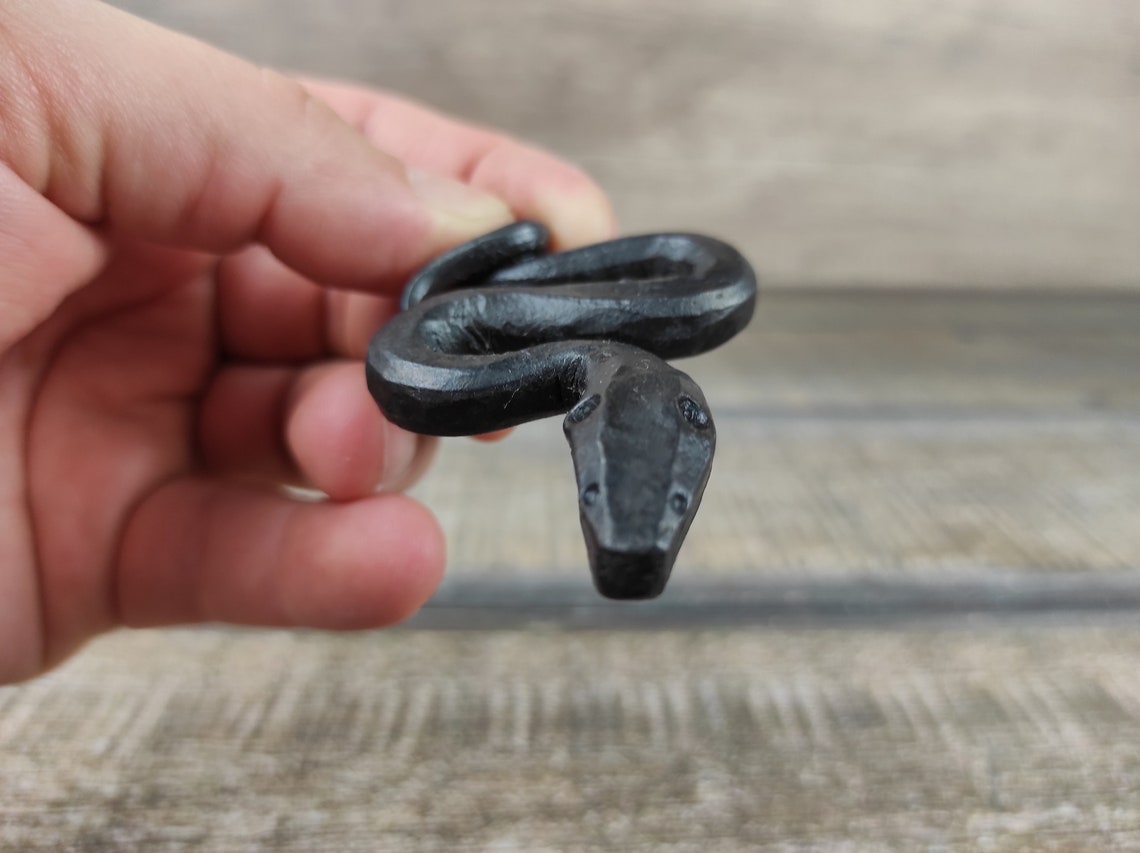 Handmade Forged Iron Snake Amulet - Viking Pendant Necklace - Etsy