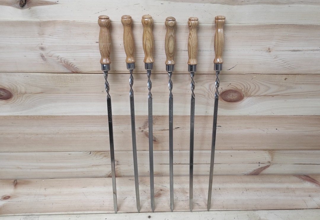 Stainless Steel Skewers, BBQ Skewers Set 6pcs, Grilling Set, Grilling ...