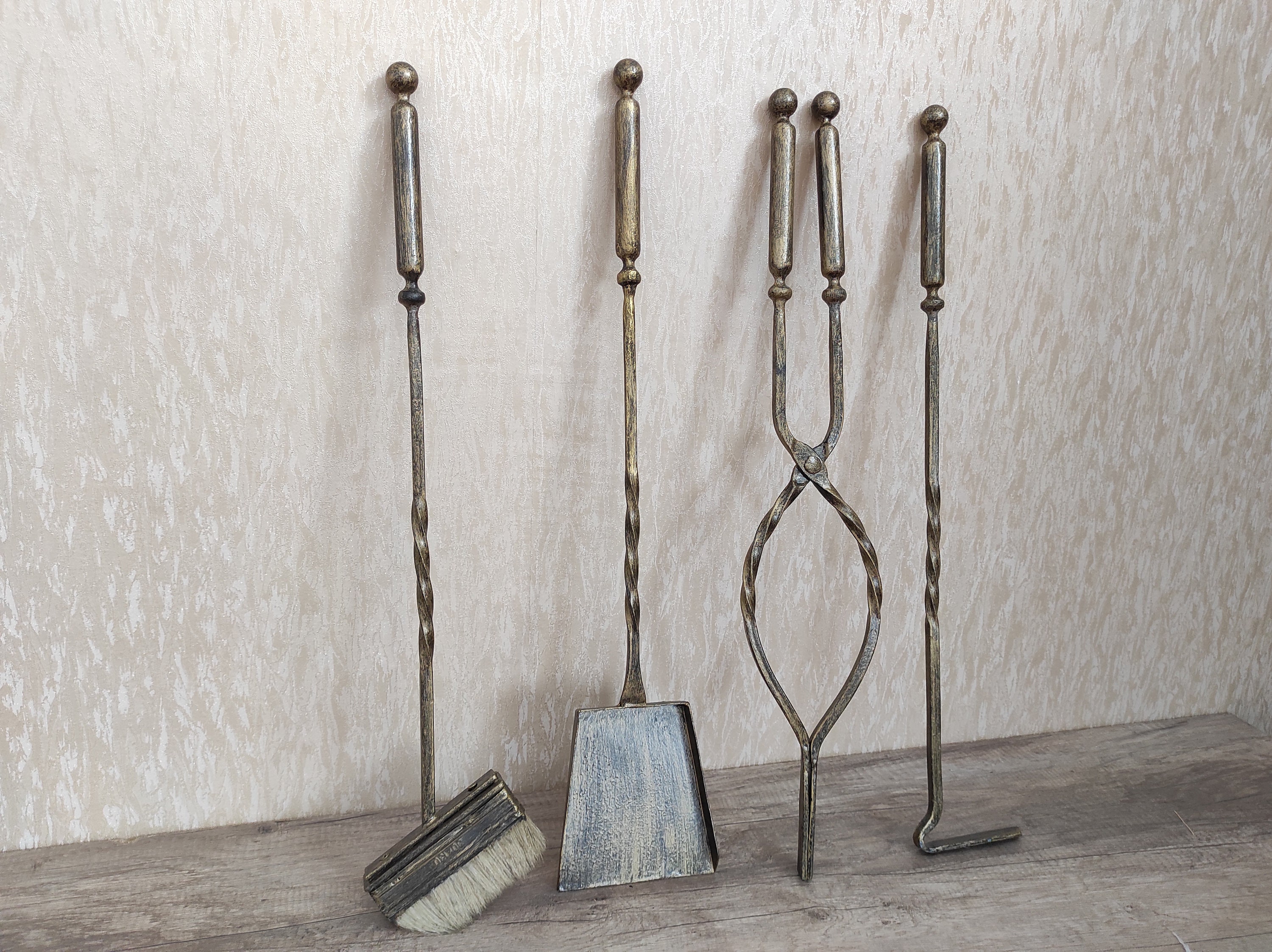 Forged Fireplace Tools Set Fireplace Poker Fireplace Tongs | Etsy