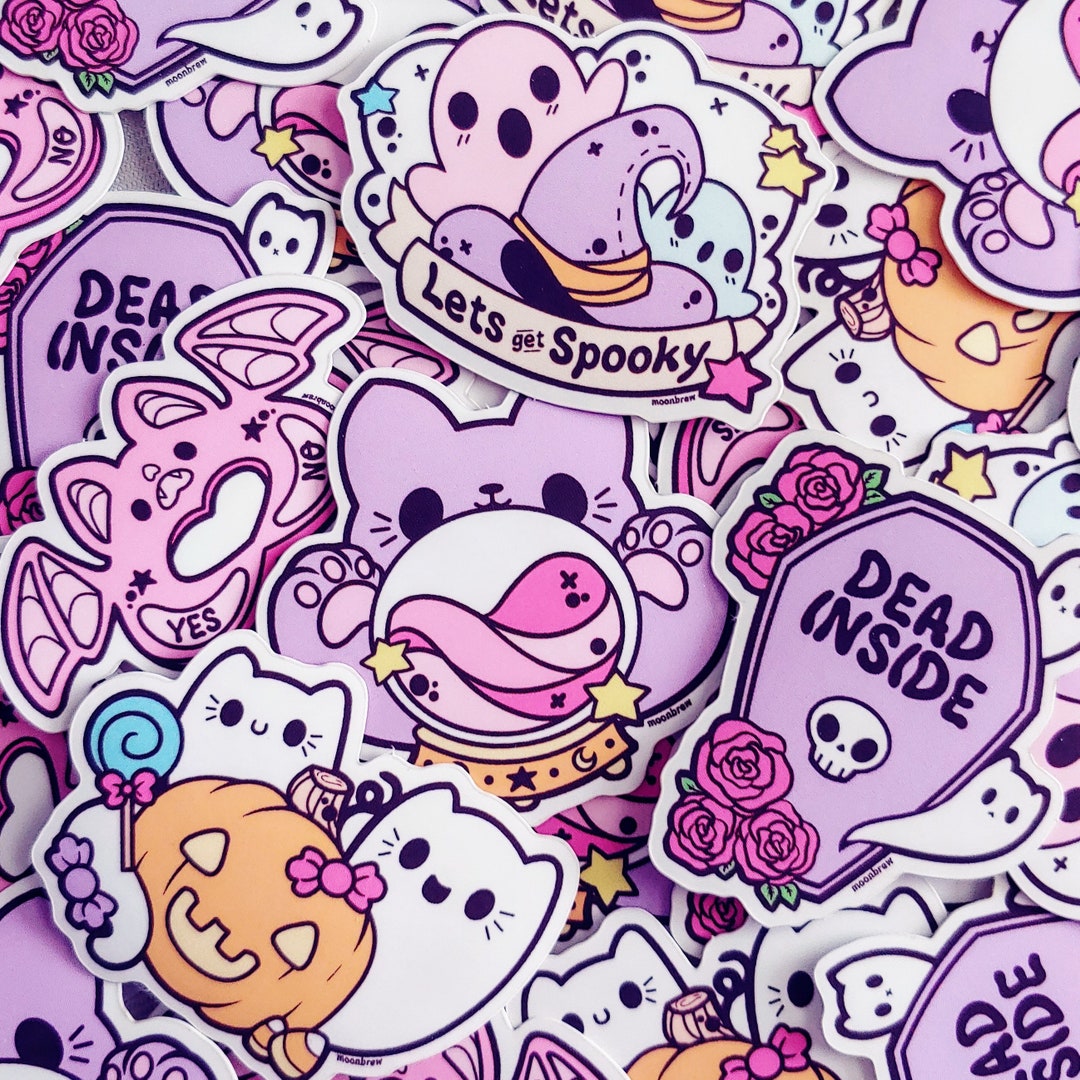 Mini Lets Get Spooky Halloween Sticker Pack Halloween Decal Waterproof ...
