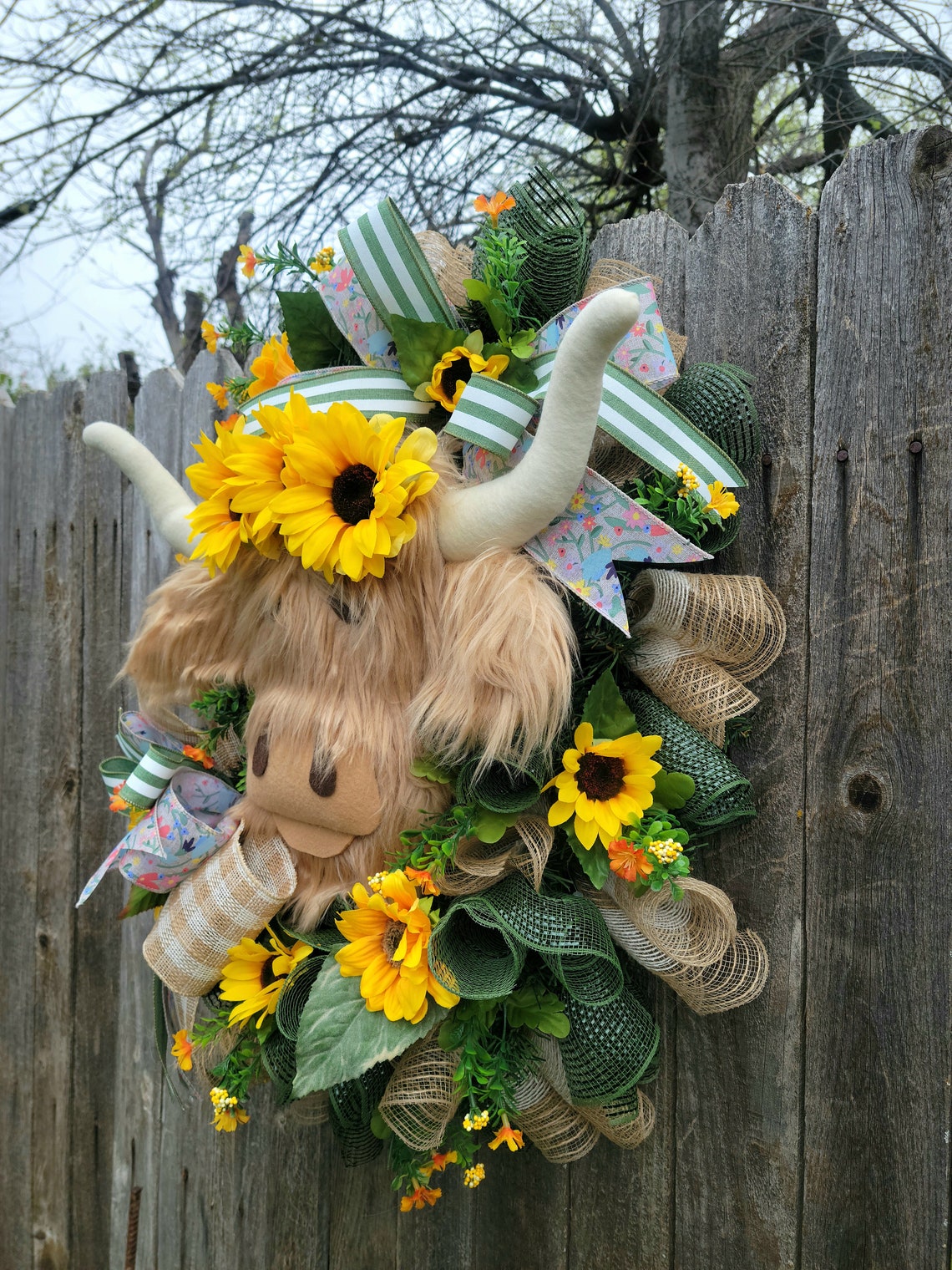 Highland Cow Wreath Cow Wreath Rustic Wreath Farmhouse - Etsy