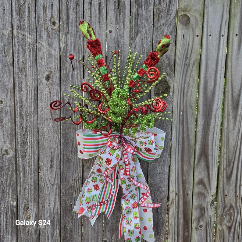 Elf Legs Tree Topper, Elf Tree Topper, Christmas Tree Topper, Holiday ...