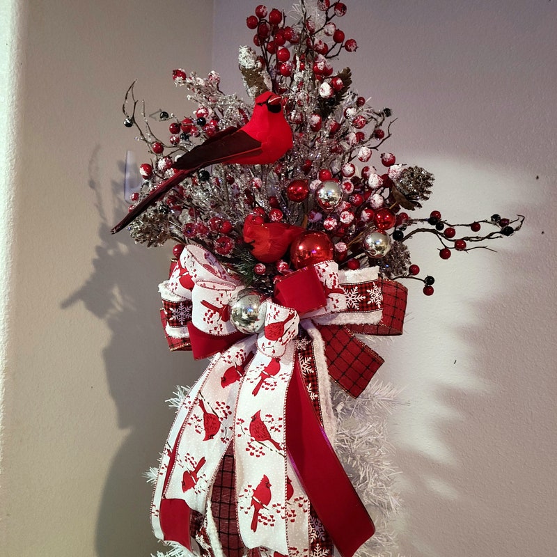 Cardinal Christmas Tree Topper - Etsy