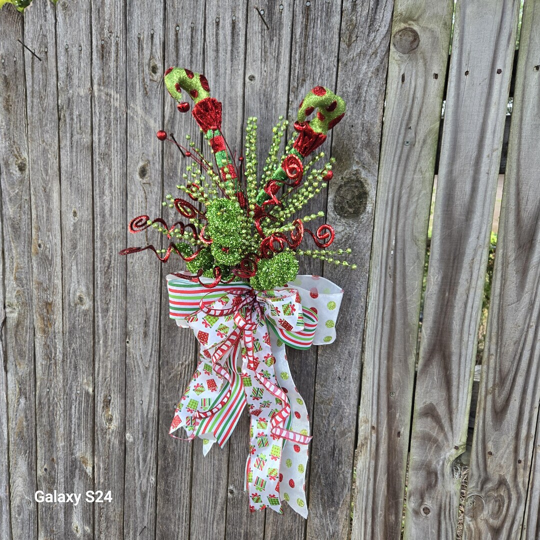 Elf Legs Tree Topper, Elf Tree Topper, Christmas Tree Topper, Holiday ...