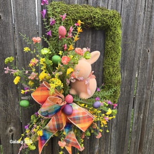 Spring Wreath, Easter Wreath, Square Moss Wreath for Spring, Spring ...
