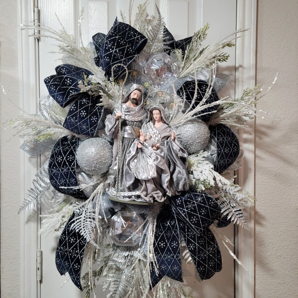 Religious Christmas Wreath - Etsy