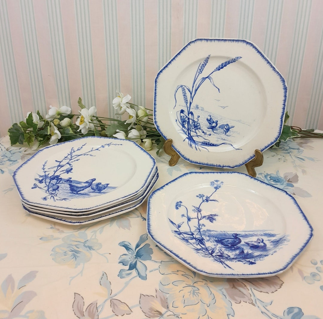 6 Octagonal Dinner Plates BWM Et Cie. Variety - Etsy