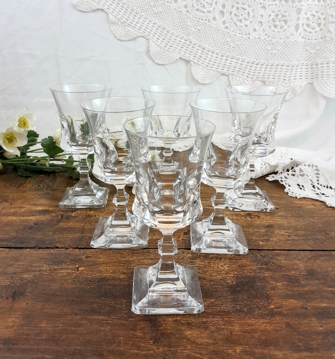 6 Bayel Crystal Water Glasses - Etsy