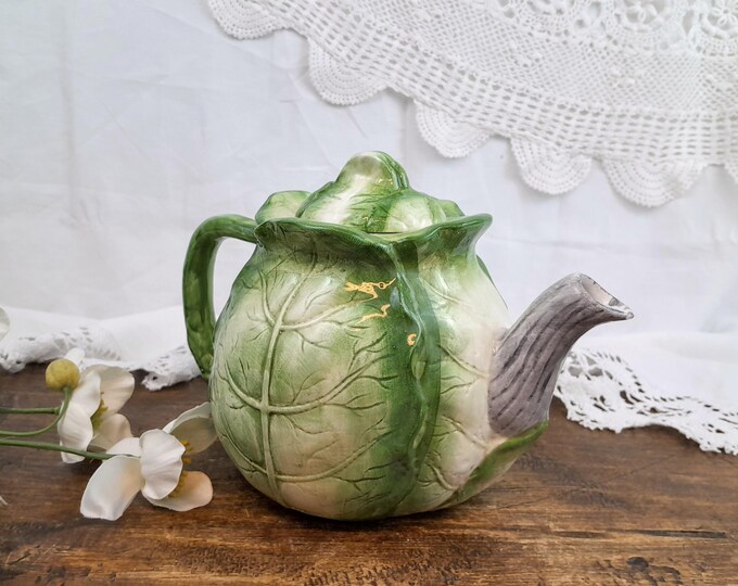 Lettuce Leaf Slipware Teapot - Etsy
