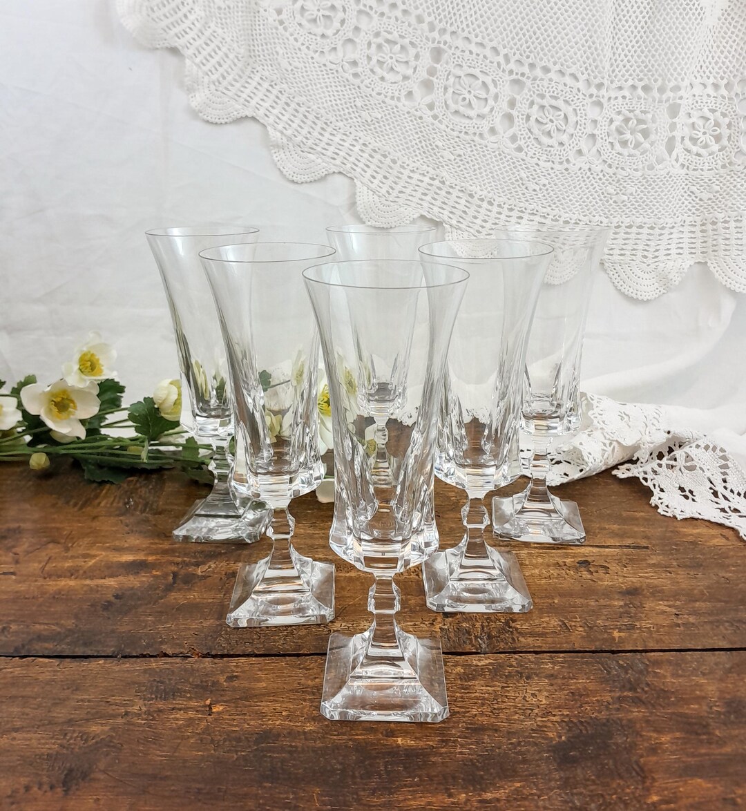 6 Bayel Crystal Flutes - Etsy