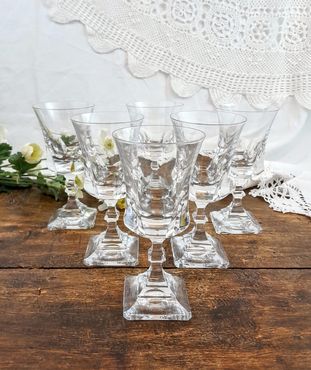 6 Bayel Crystal Wine Glasses - Etsy