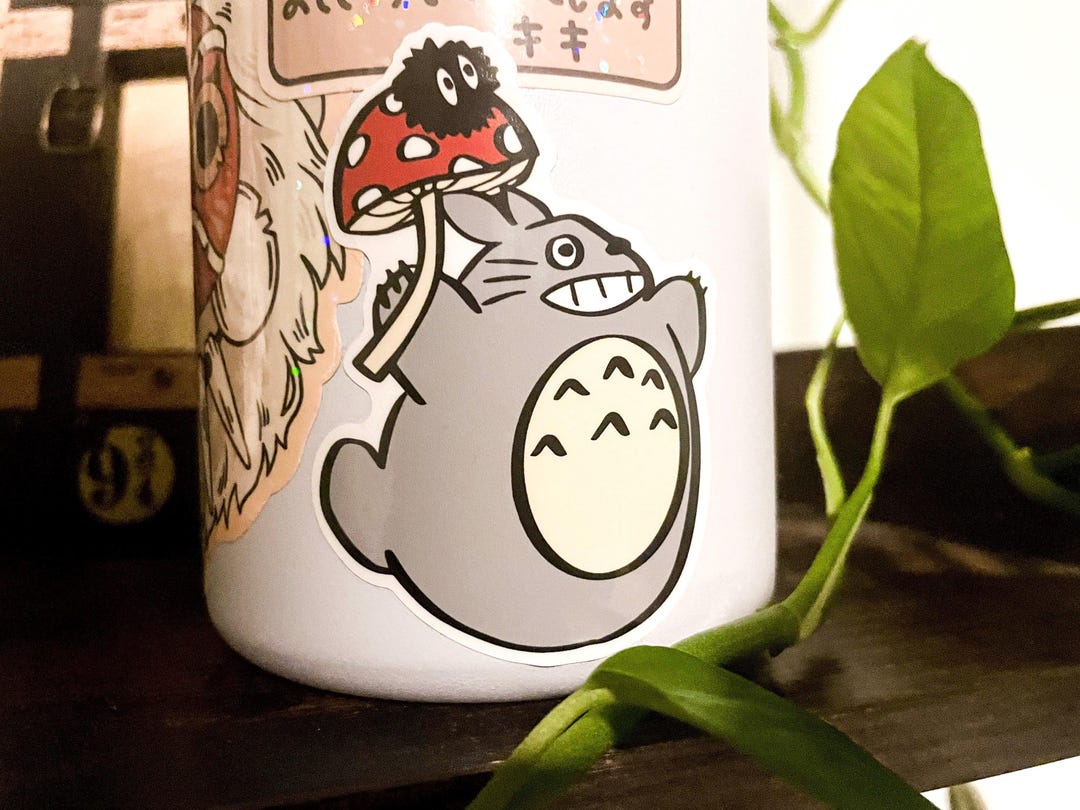 Totoro Mushroom Vinyl Sticker | Cottagecore Animated Film My Neighbor ...