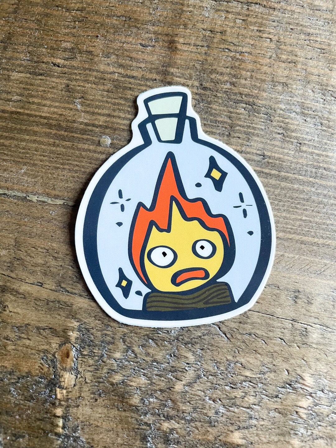 Fiery Flame Vinyl Sticker - Etsy