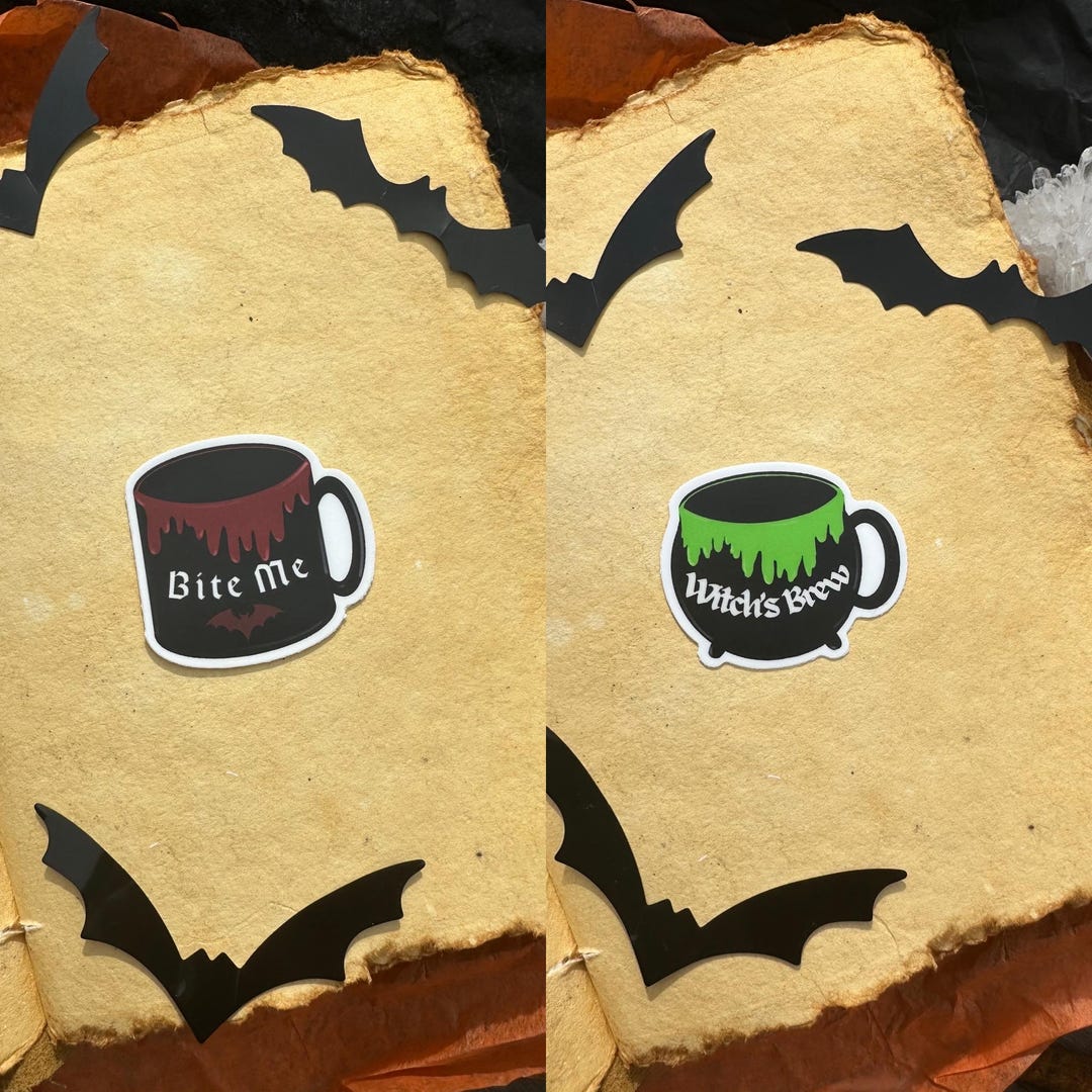 Witch's Brew + Bite Me Mugs Vinyl Stickers - Etsy
