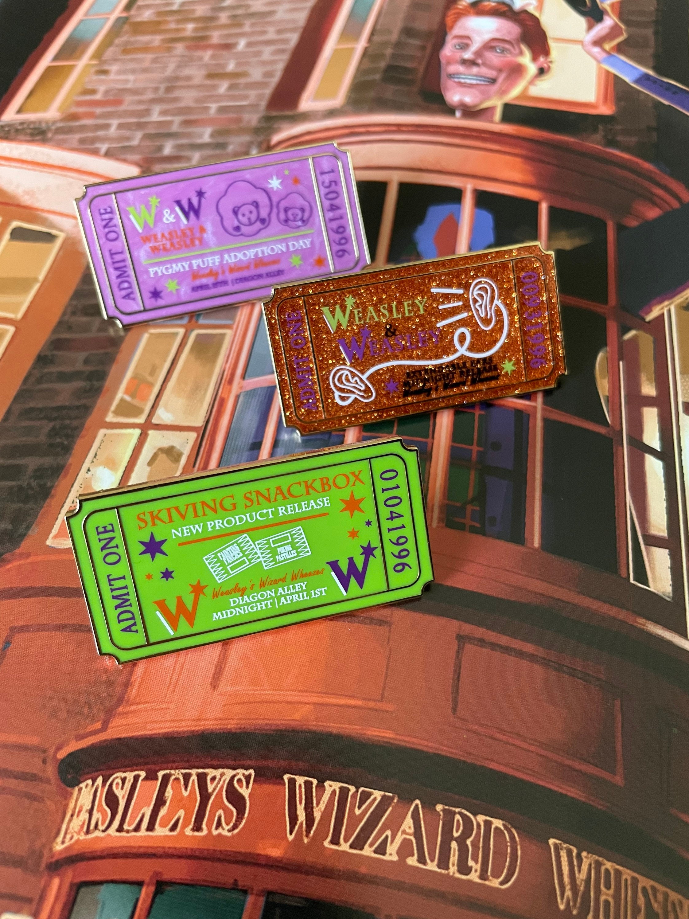 Series 5 Magical Ticket Enamel Pins | Wizard Joke Shop Travel Lapel ...