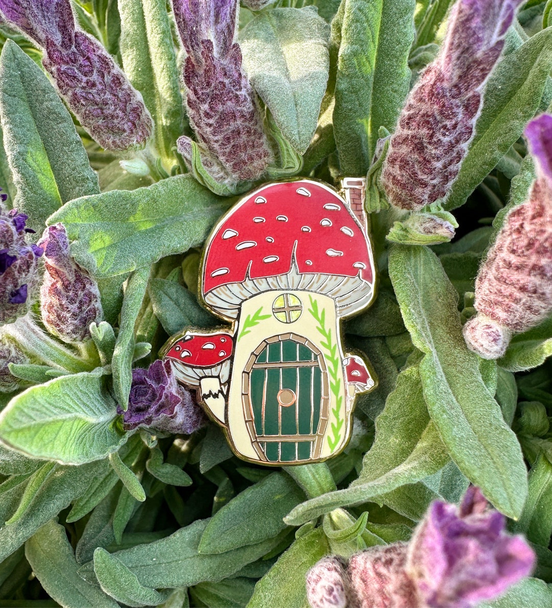 Mushroom Cottage Enamel Pin | Fall Cottagecore Pin - Etsy