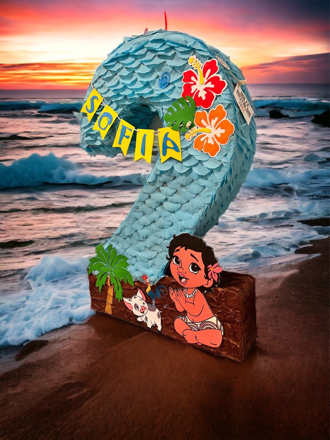 Number 2 Moana Party Pinata Baby Moana Decorations Party - Etsy