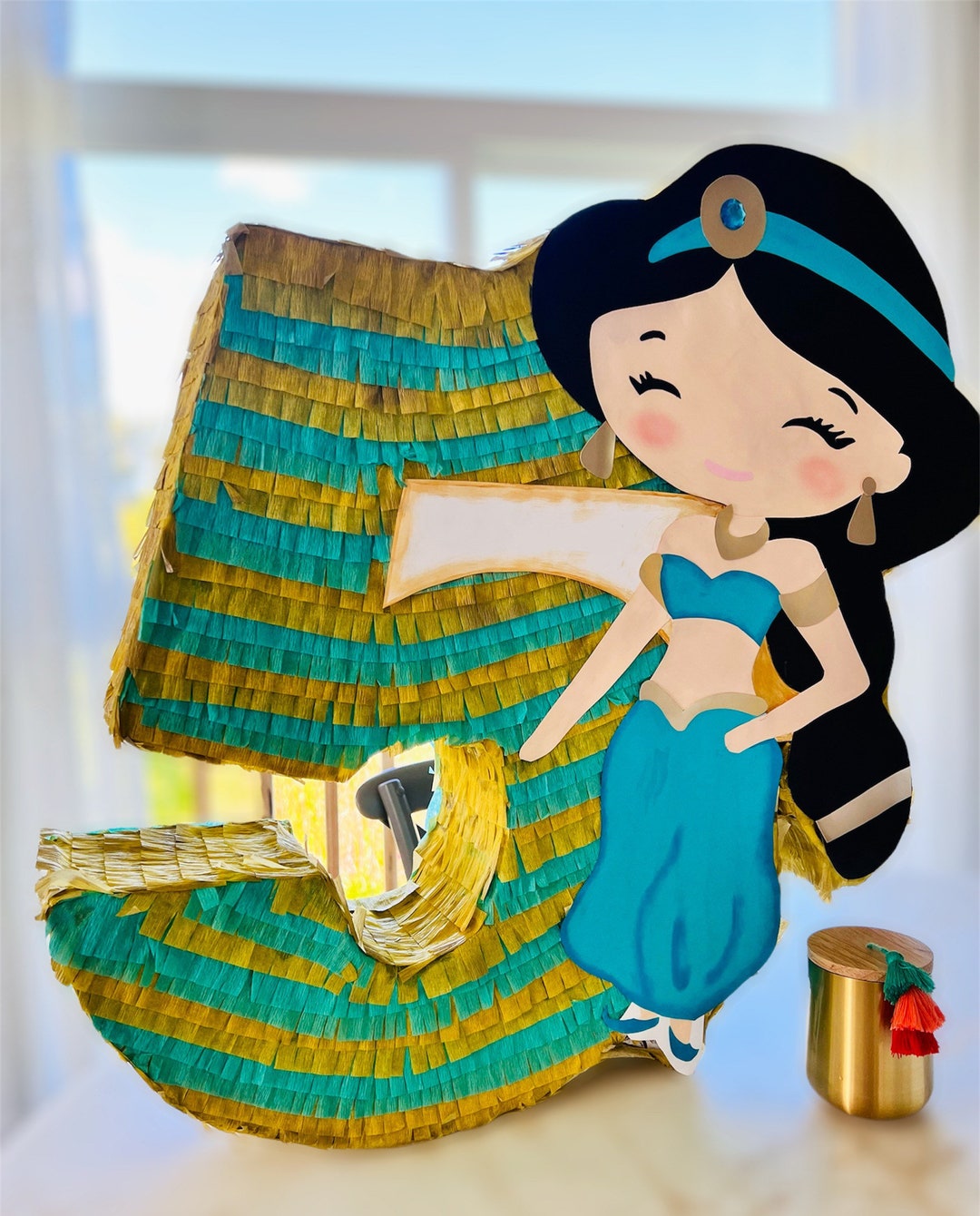 Jasmine PIÑATA / Princess Number Pinata / Jasmine Party Piñata ...