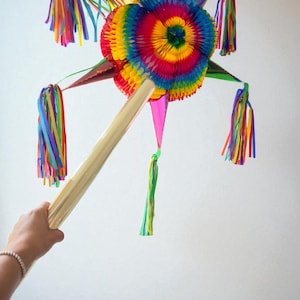 Multicolor Star Piñata – Handmade 5-point Mexican Fiesta Decoration ...
