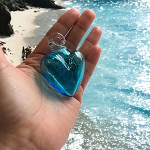 Blown Glass Heart Ornament – Small Mexican Handblown Hanging Decoration ...