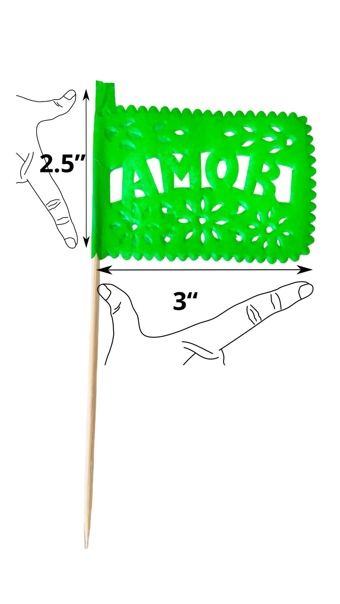 Set of 9 Banderitas Papel Picado Mini Flags Cupcake Toppers, Stir Stick ...