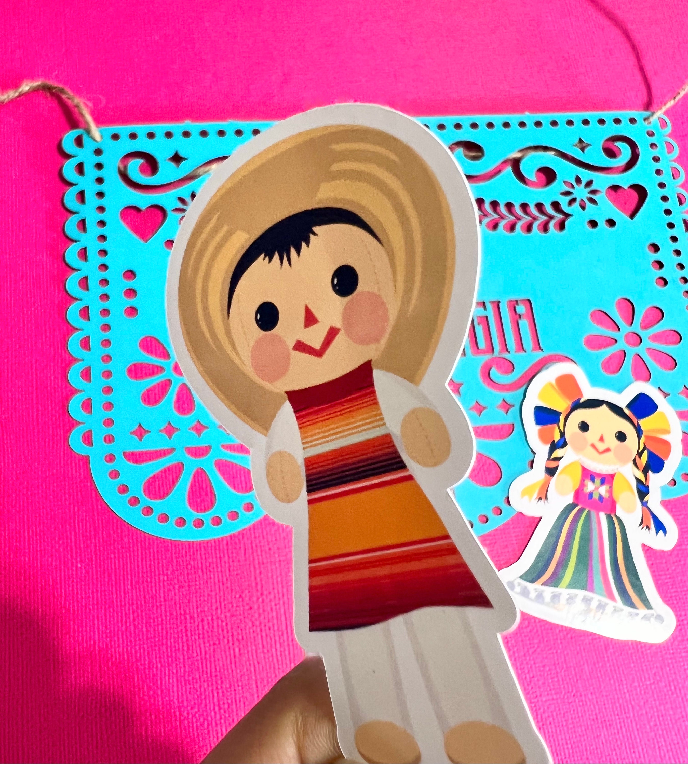 Lele and Panchito Mexican Doll Sticker With Tracking Number| Laptop ...
