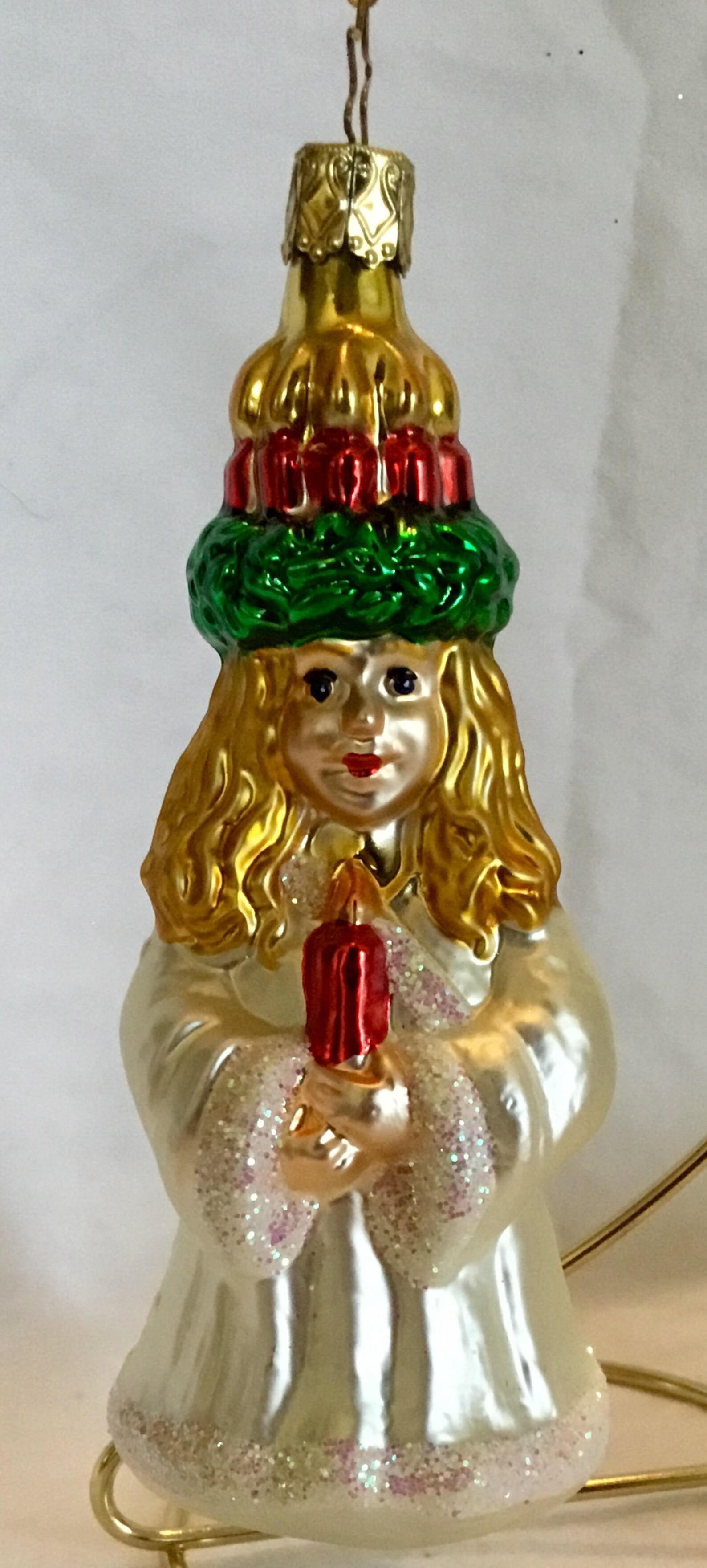 Saint Lucia vintage glass ornament | Etsy